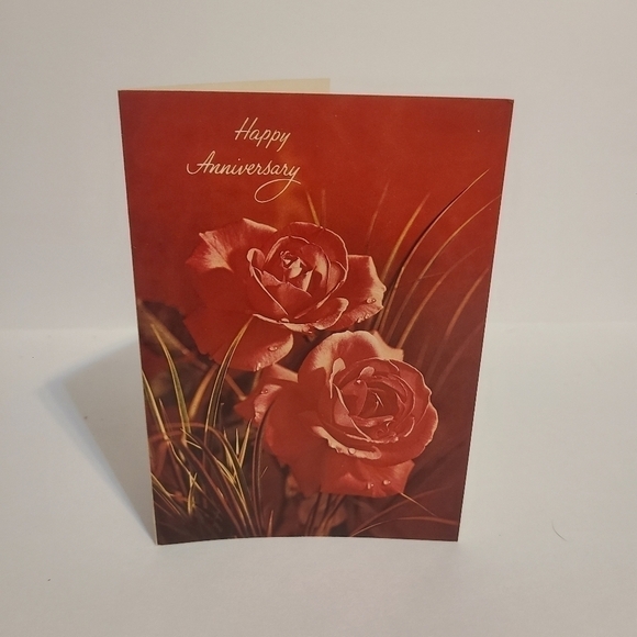 Party Supplies | Vintage Anniversary Red Rose Greeting Card | Poshmark